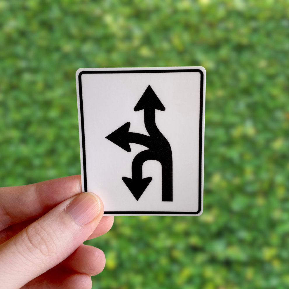 3 Way Arrow Sign - Pittsburgh Stickers & Magnets